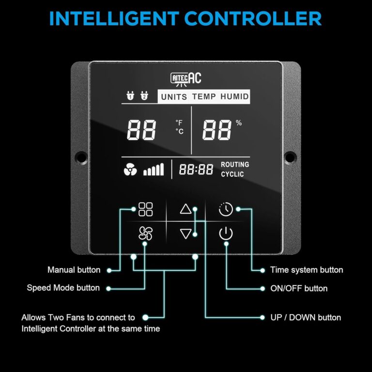 12 Inch Shutter Exhaust Fan with Temperature Humidity Controller