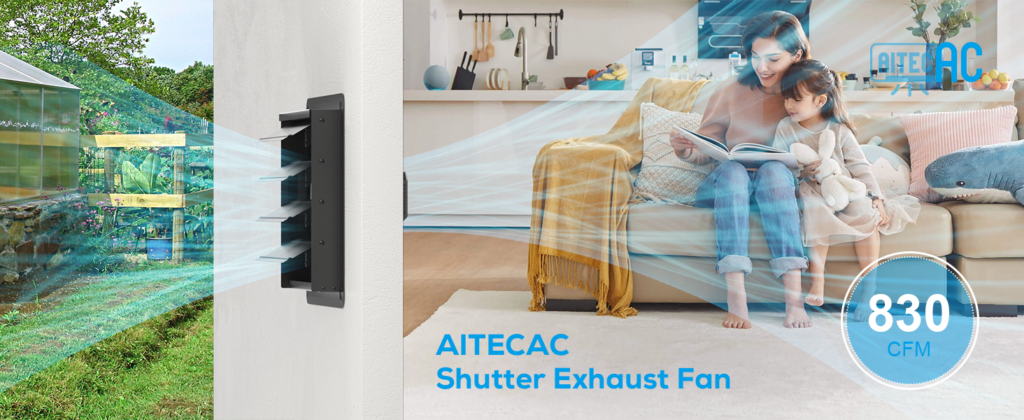 12 Inch Shutter Exhaust Fan with Temperature Humidity Controller